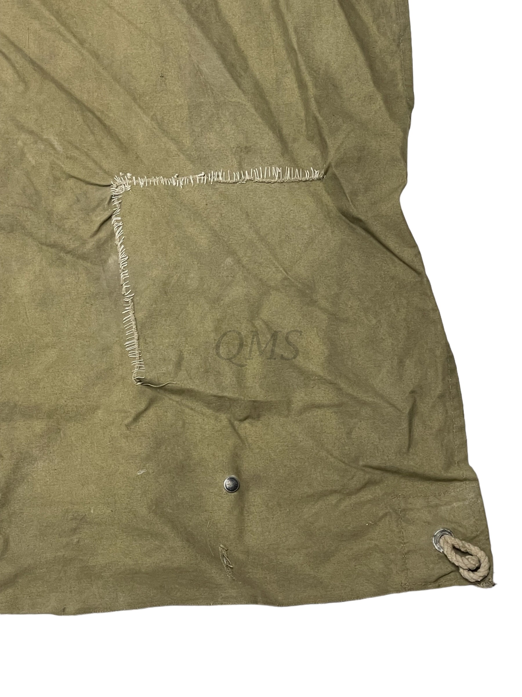 US Army O.D. 2nd model Pup Tent Shelter Half with 2 pegs and pole