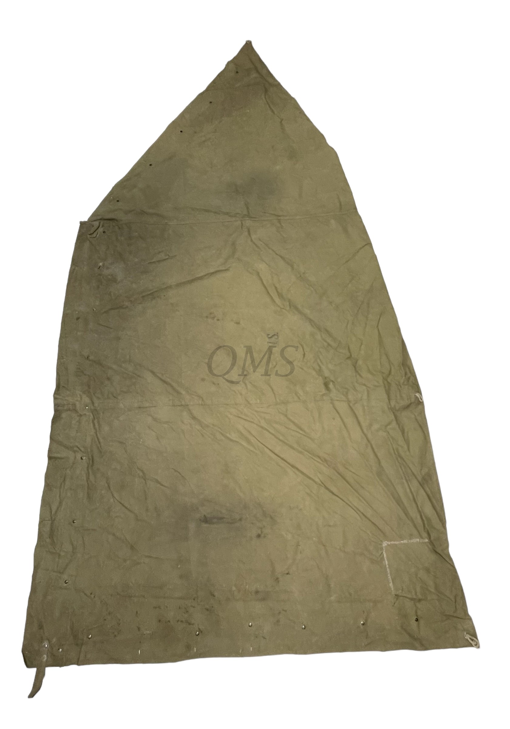 US Army O.D. 2nd model Pup Tent Shelter Half with 2 pegs and pole