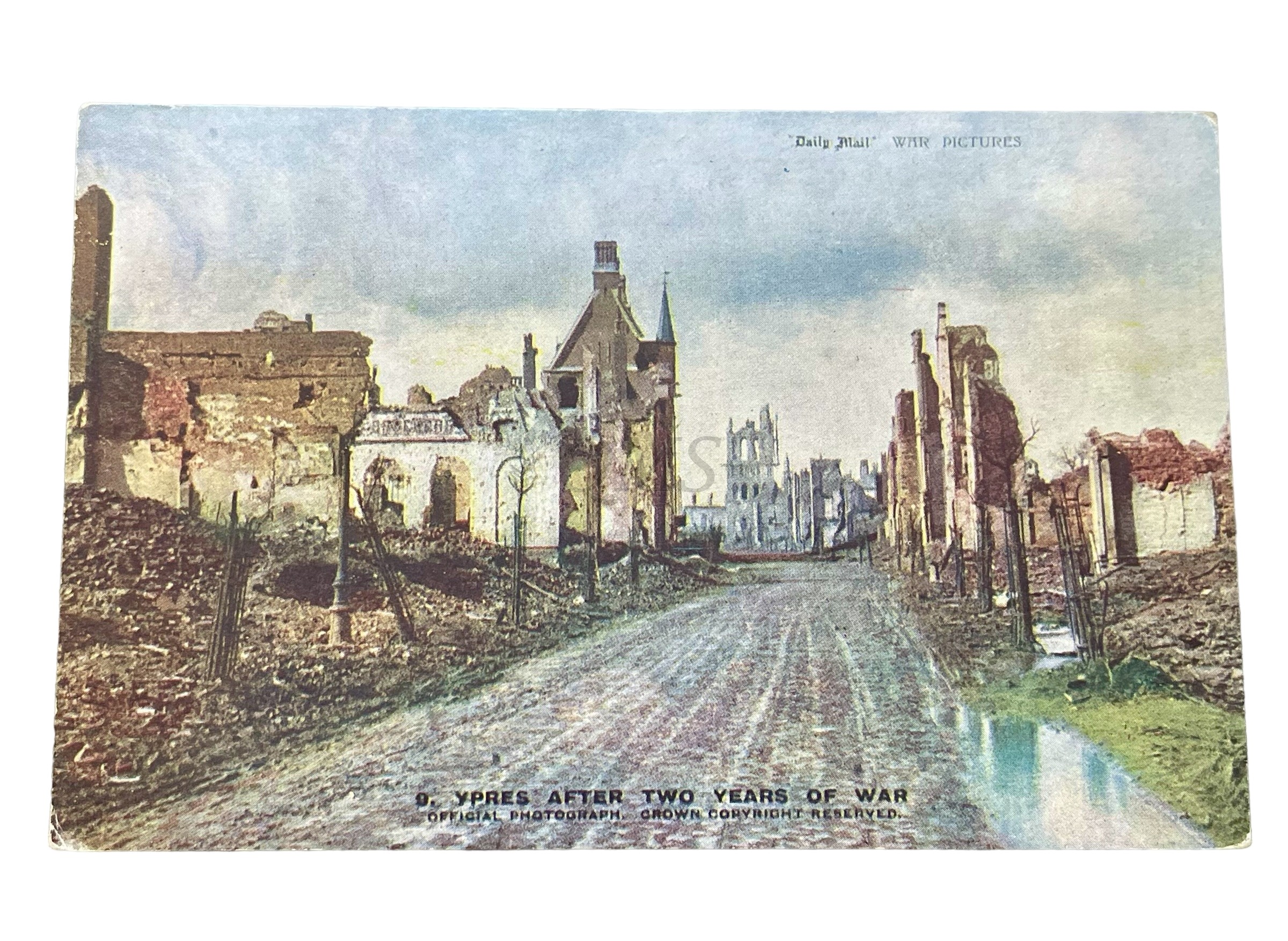 Postcard Ypres after two years of War