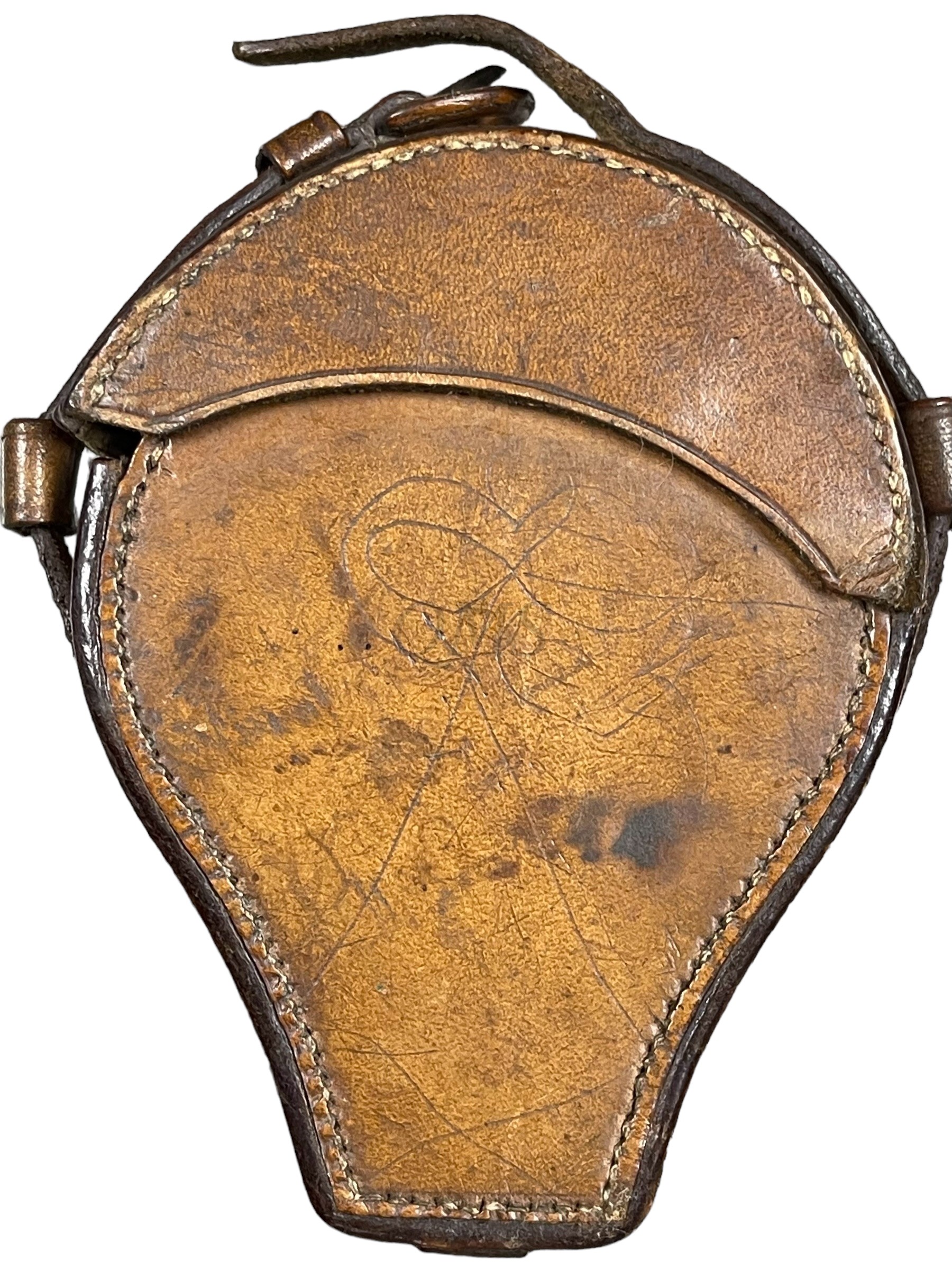 Boer War / WW1 period Prismatic leather compass pouch