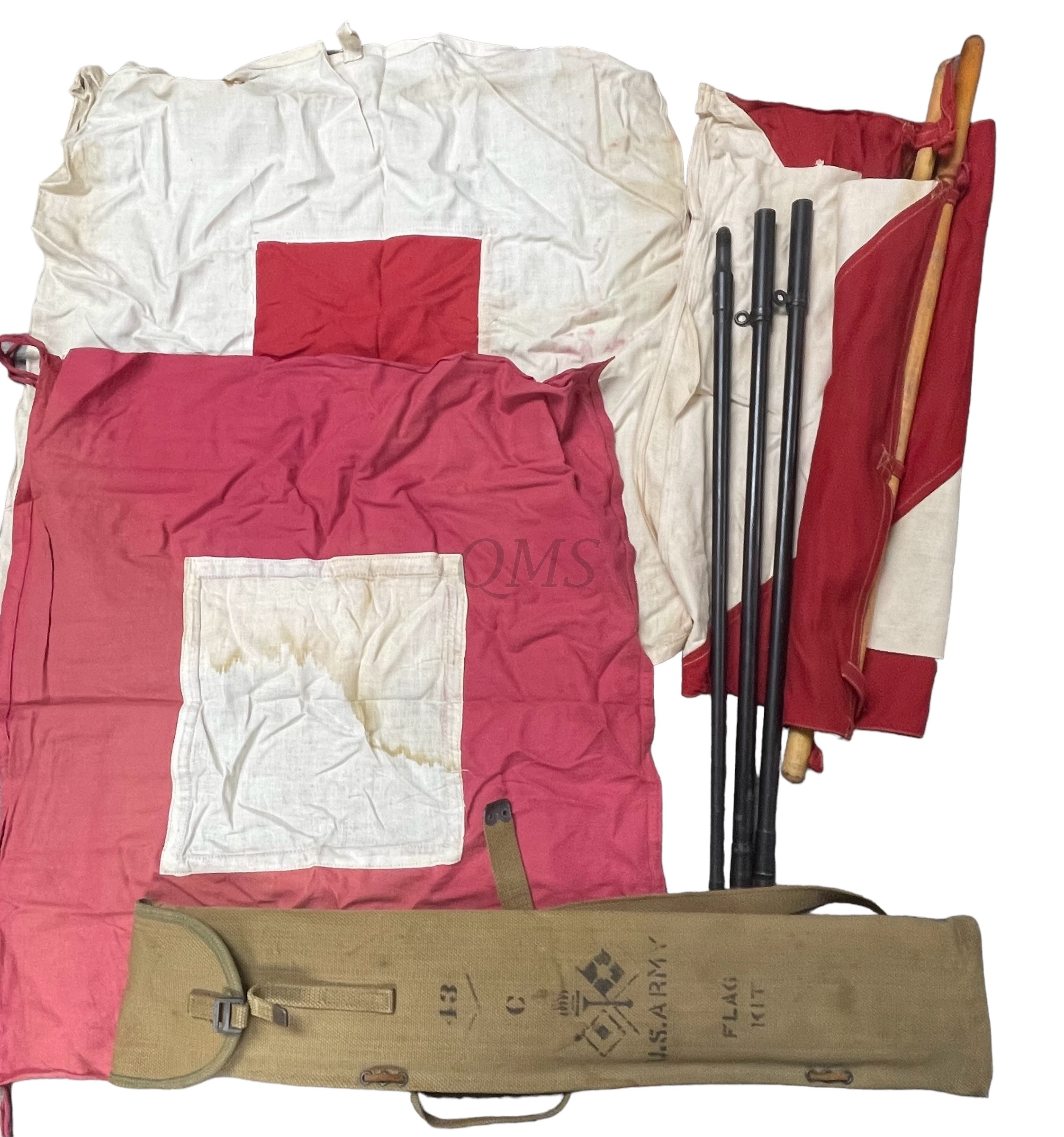 US WWI Signal Corps Semaphore Flag Set 1917