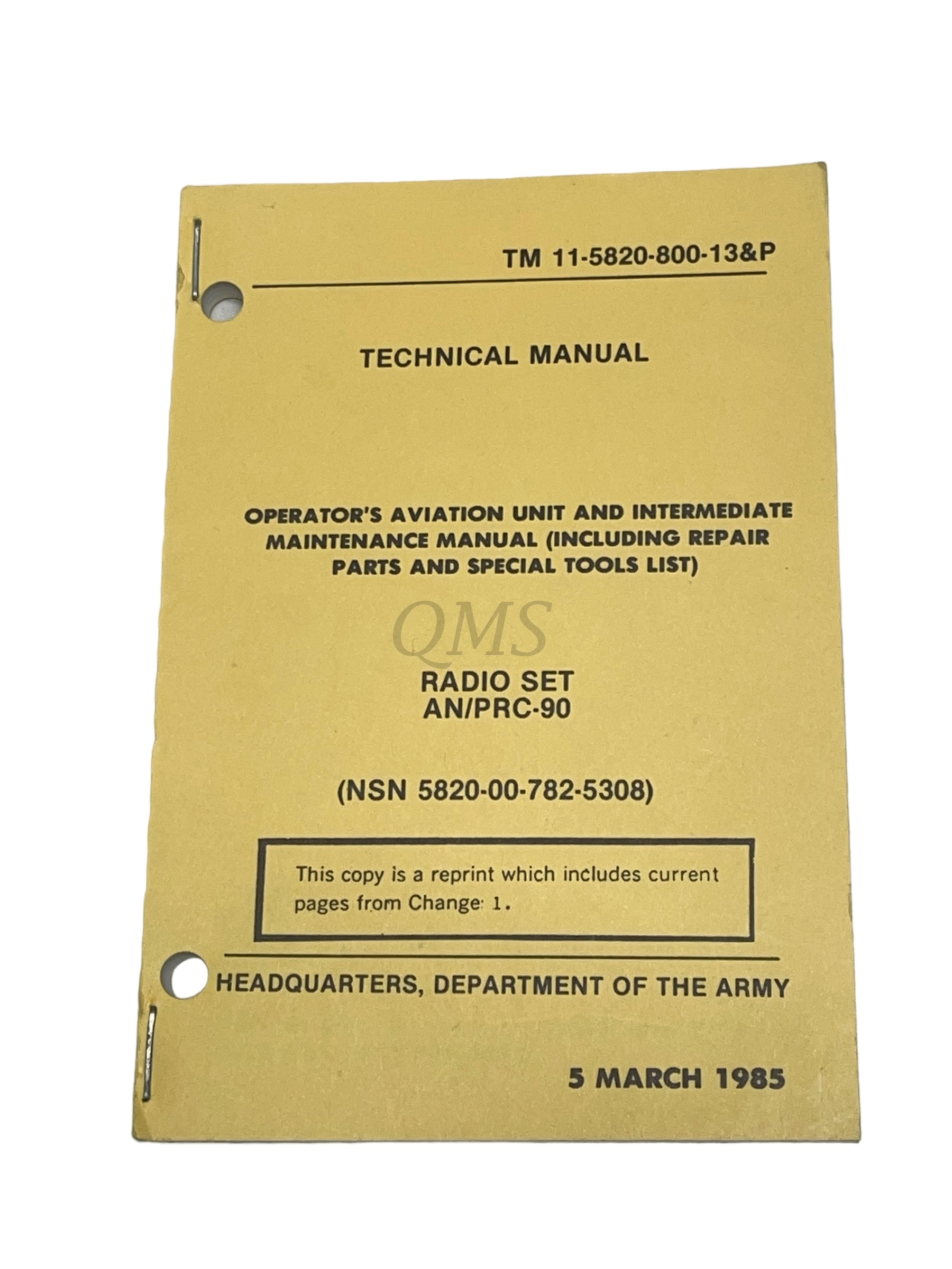 Manual TM 11-5820-800-13&P Radio set AN/PRC-90