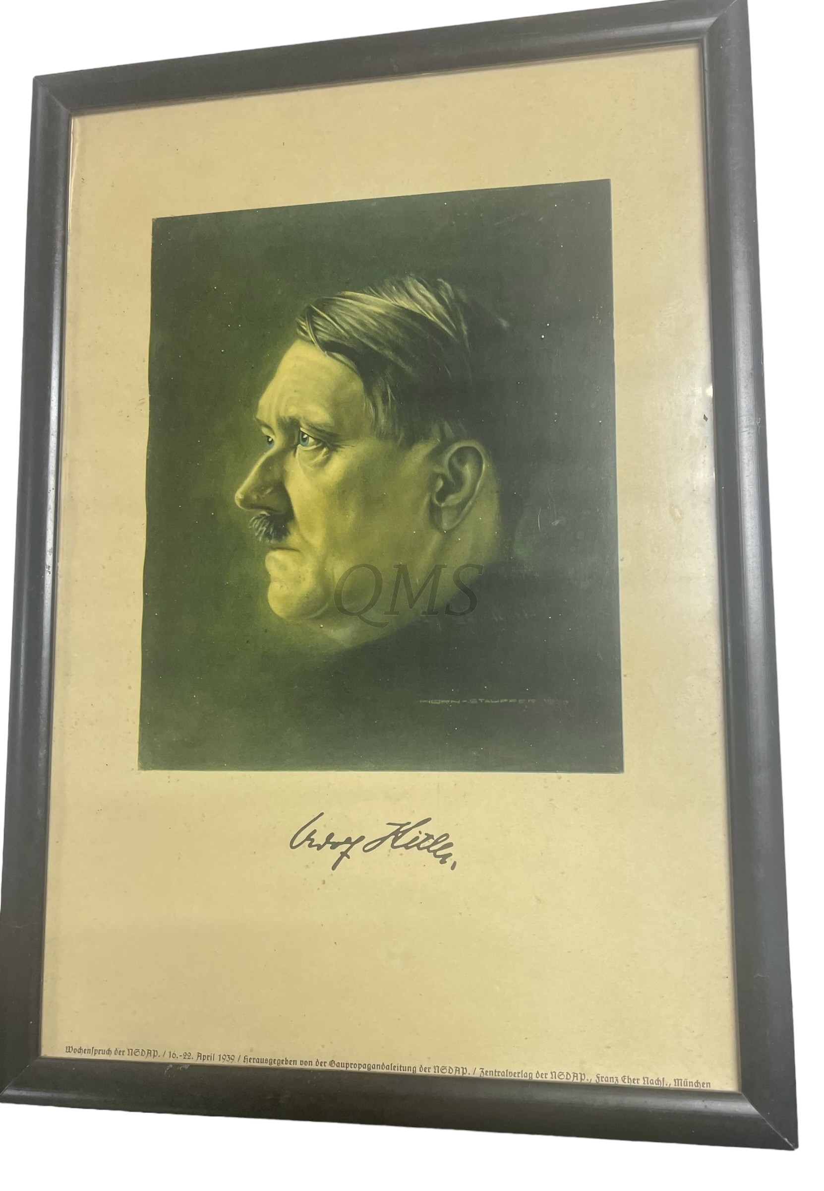 Framed photo/litho Adolf Hitler