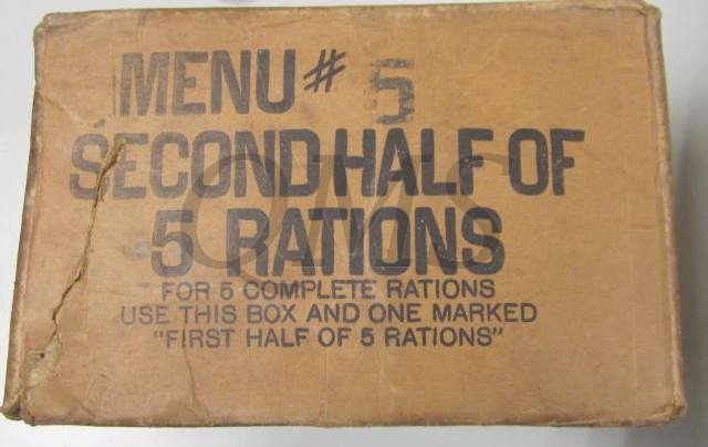 US Army ration box Menu# 1 second half of 5 rations